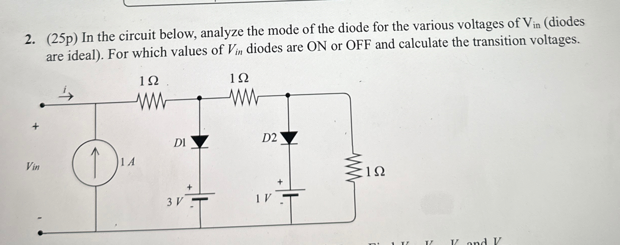 Solved (25p) ﻿In the circuit below, analyze the mode of the | Chegg.com
