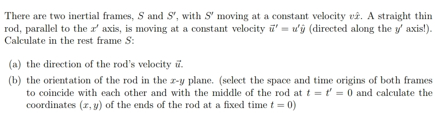 Solved There are two inertial frames, S ﻿and S', ﻿with S' | Chegg.com
