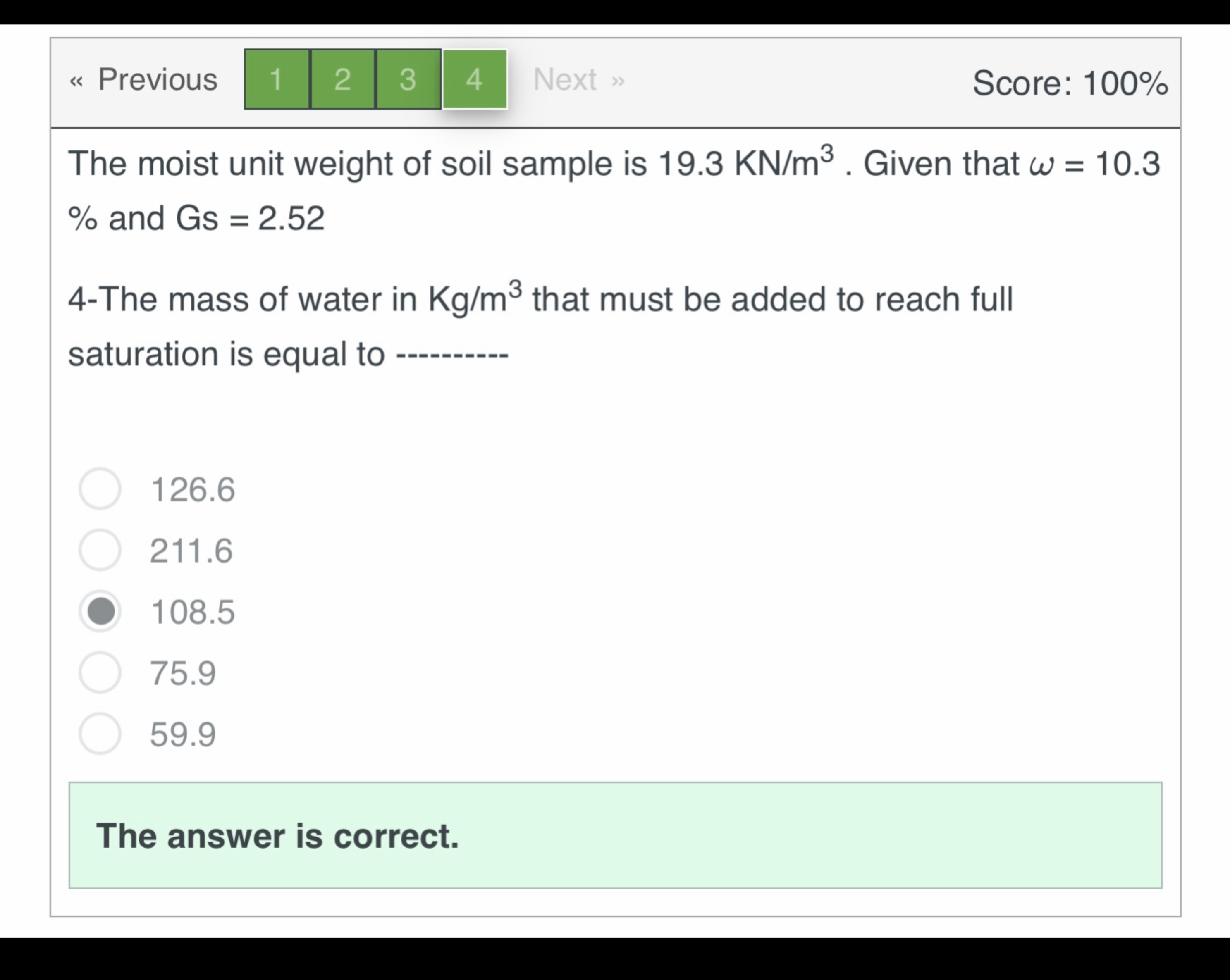Solved The moist unit weight of soil sample is 19.3KNm3. | Chegg.com