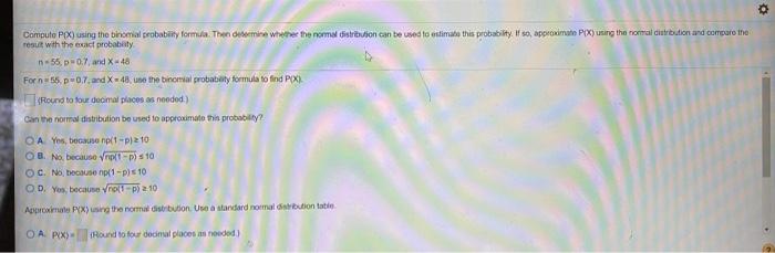 Solved o Computo PIX) using the binmal ceobability formua | Chegg.com