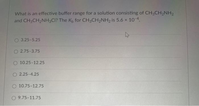 Solved What is an effective buffer range for a solution | Chegg.com