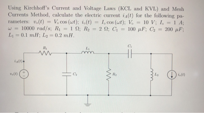 Solved Using Kirchhoff's Current and Voltage Laws (KCL and | Chegg.com