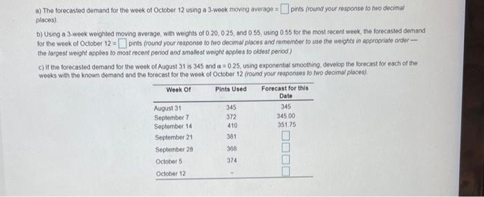Solved The following table gives the number of pints of type | Chegg.com