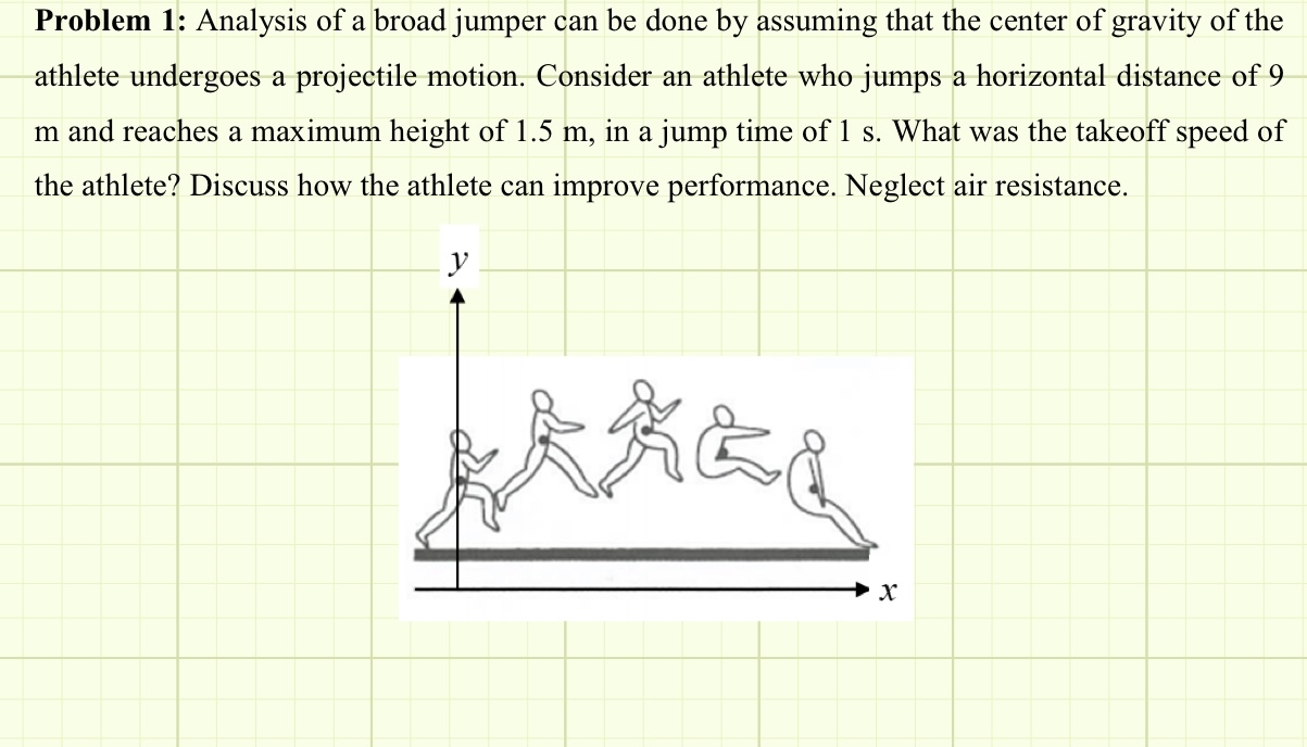 Solved Problem 1: Analysis of a broad jumper can be done by | Chegg.com