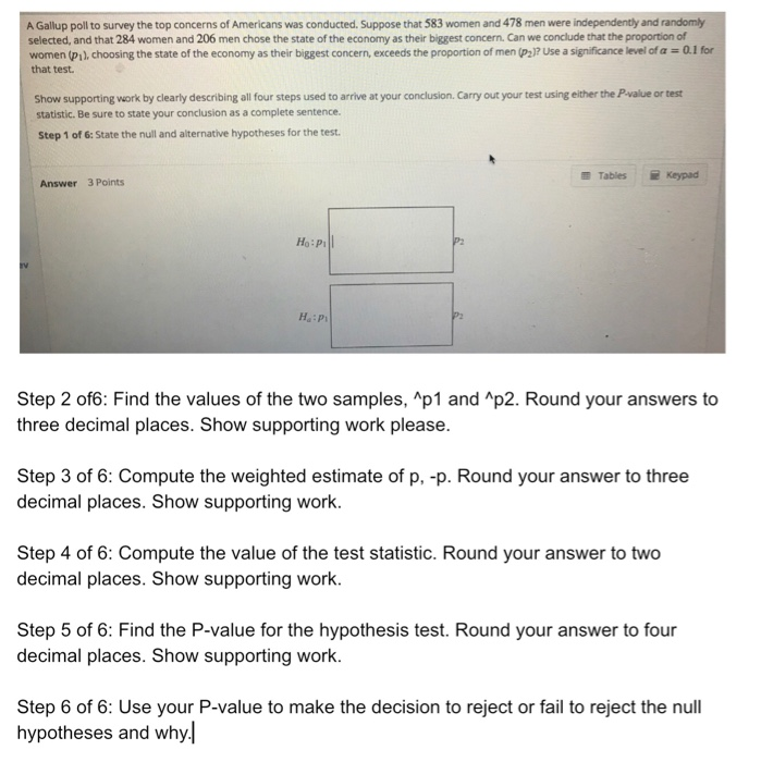 Solved A Gallup poll to survey the top concerns of Americans | Chegg.com