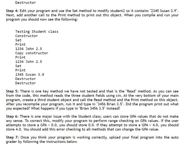 Solved Lab 12a: Creatıng the Student Class Introduction: The | Chegg.com