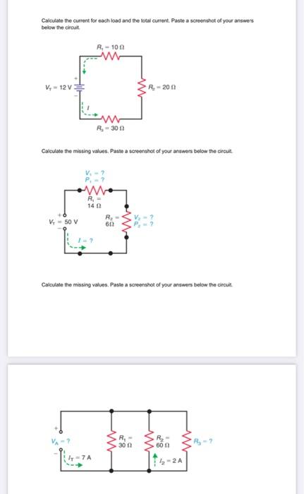Solved Calculate the current for each load and the total | Chegg.com