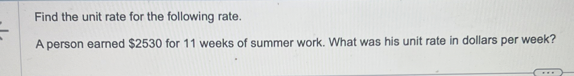 Solved Find the unit rate for the following rate.A person | Chegg.com