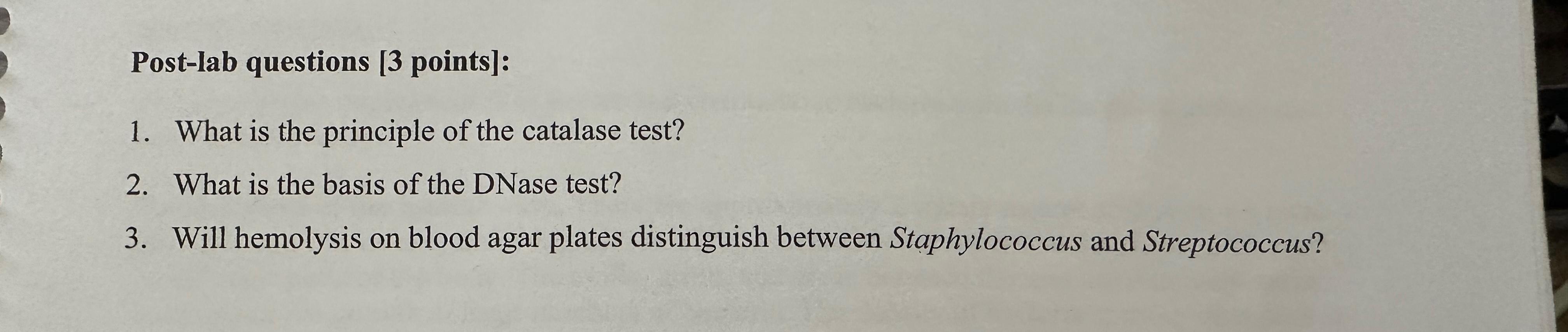 Solved Post-lab questions [ 3 ﻿points]:What is the principle | Chegg.com