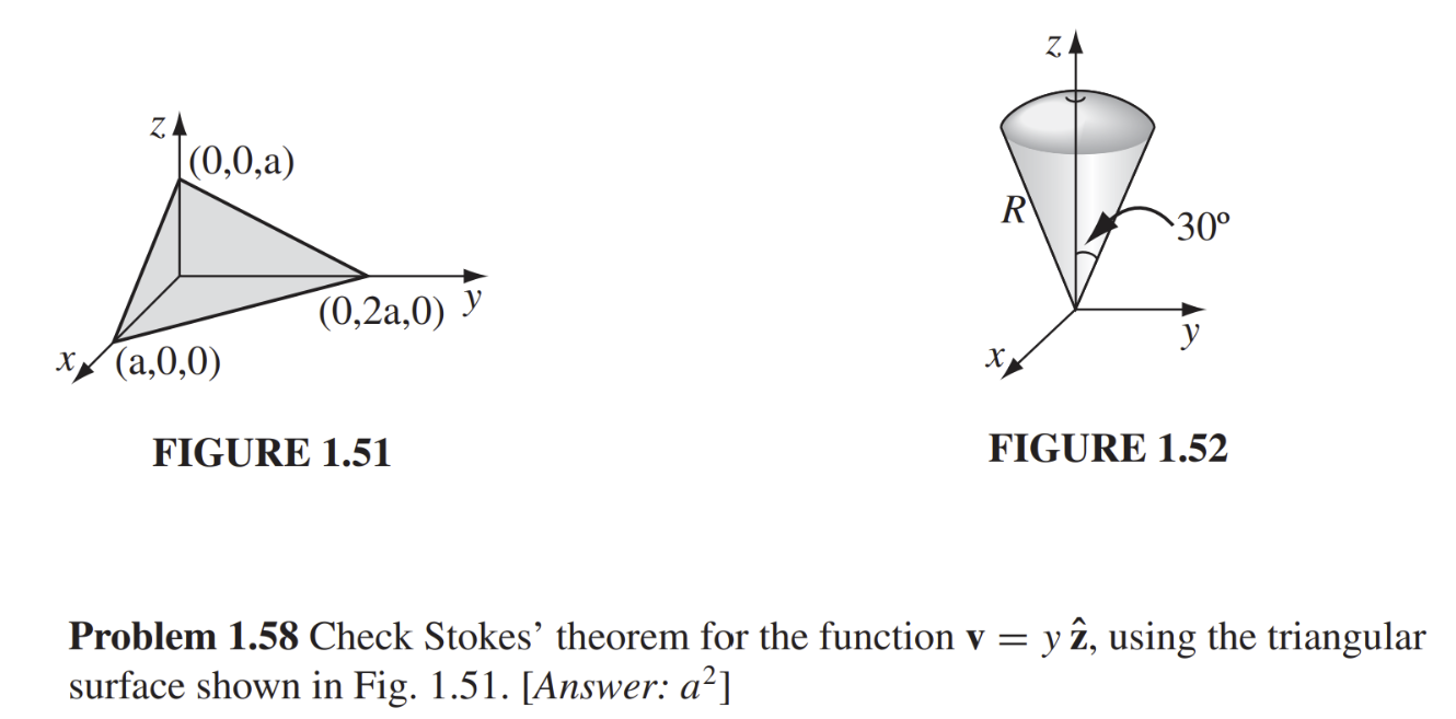 Solved FIGURE 1.52Problem 1.58 ﻿Check Stokes' theorem for | Chegg.com