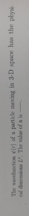 Solved The wavefunction v2(r) ﻿of a particle moving in 3-D | Chegg.com