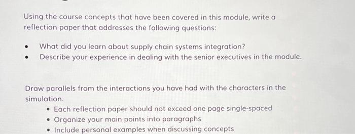 Using the course concepts that have been covered in | Chegg.com