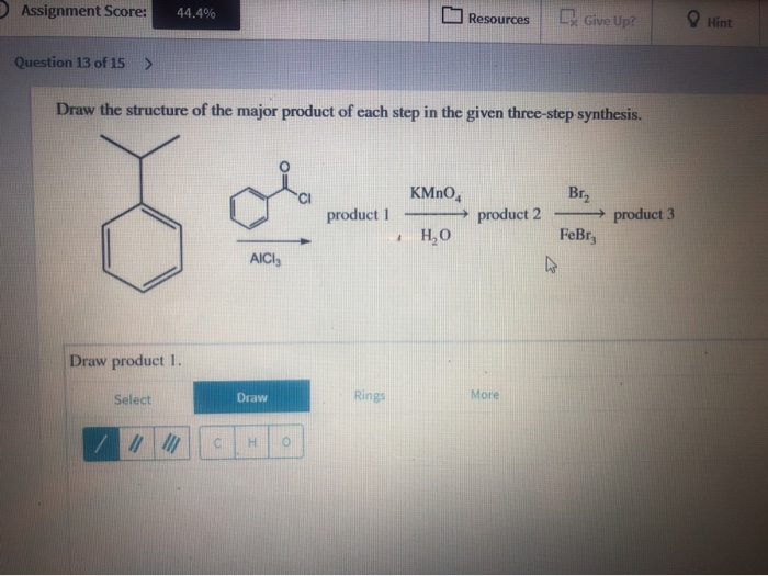 Solved Assignment Score: 44.4% Resources Ex Give Up? Hint | Chegg.com
