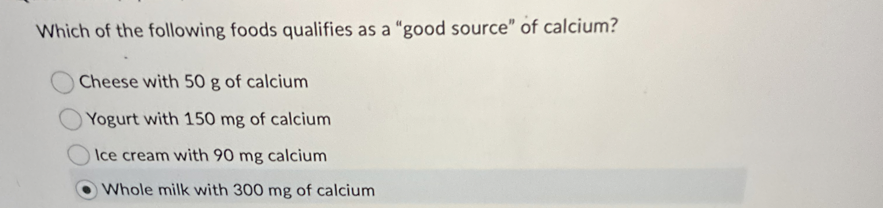 Solved Which of the following foods qualifies as a "good | Chegg.com