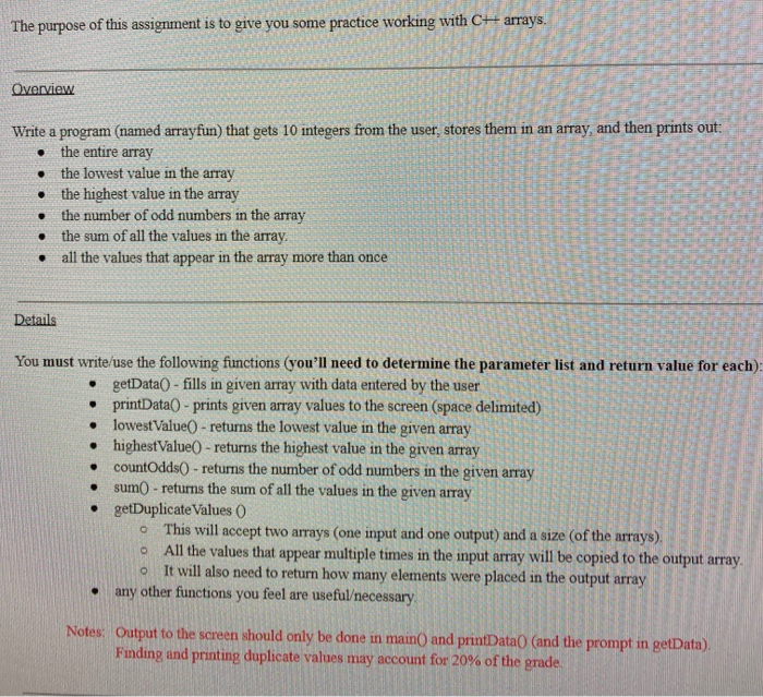 Solved The purpose of this assignment is to give you some | Chegg.com