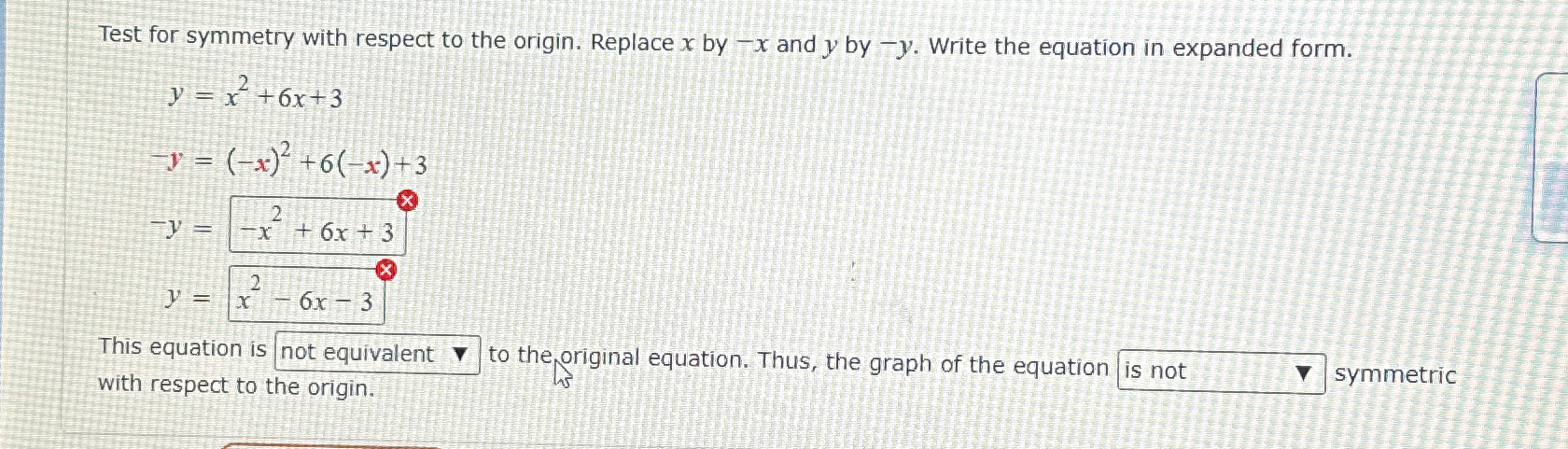 Test for symmetry with respect to the origin. Replace | Chegg.com