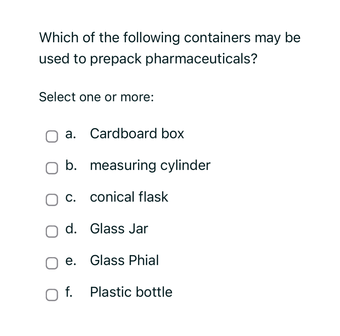 Solved Which of the following containers may be used to | Chegg.com