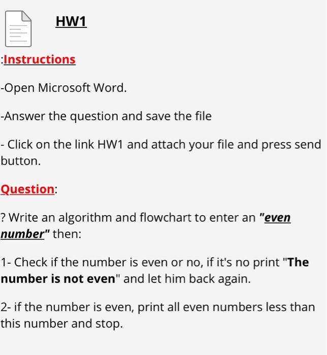 Solved HW1 :Instructions - Open Microsoft Word. -Answer the | Chegg.com