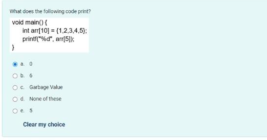 Solved What does the following code print? void main() \{ | Chegg.com