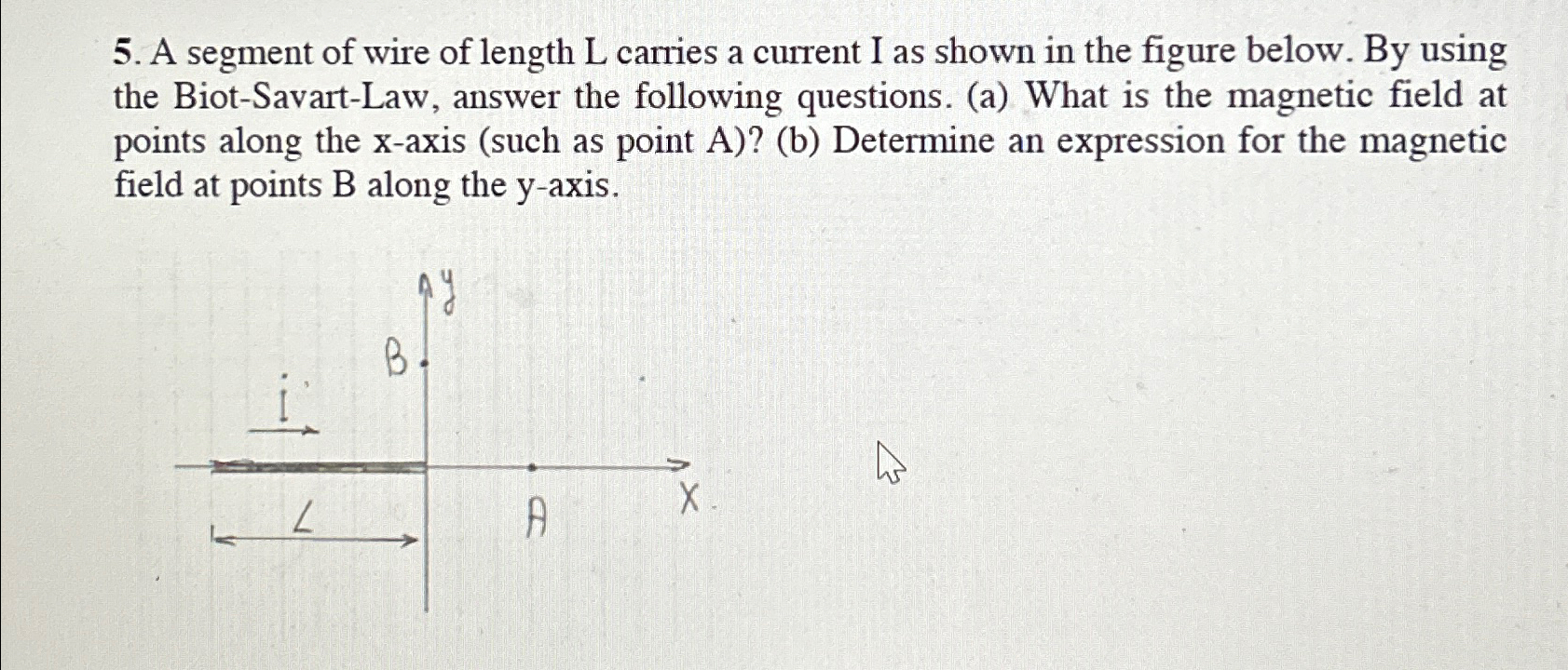 Solved A segment of wire of length L carries a current I as | Chegg.com Solved A segment of wire of length L carries a current I as | Chegg.com