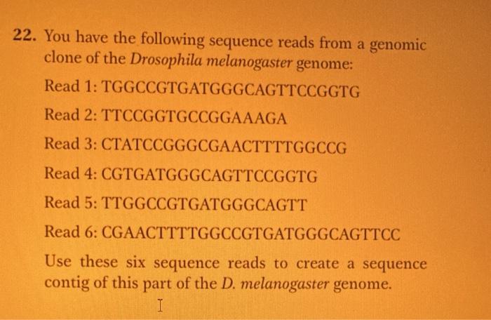 Solved How do you create a sequence contig? Please list the | Chegg.com