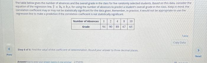 Solved find the value of the coefficient of determination | Chegg.com