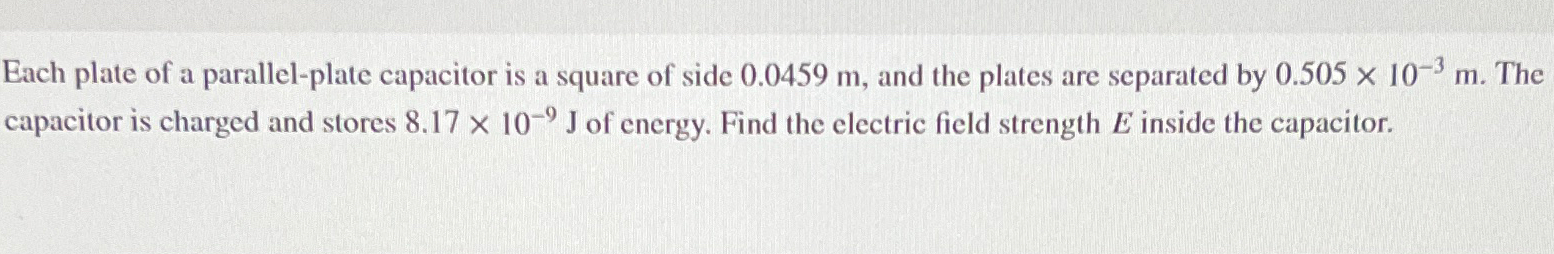 Solved Each plate of a parallel-plate capacitor is a square | Chegg.com