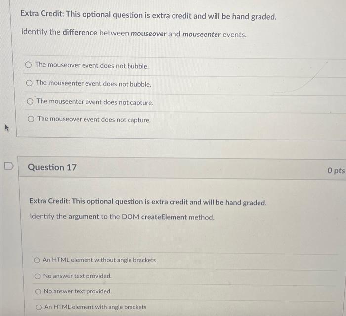Solved Extra Credit: This optional question is extra credit | Chegg.com