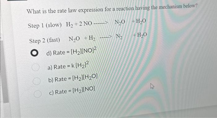 Solved What is the rate law expression for a reaction having | Chegg.com