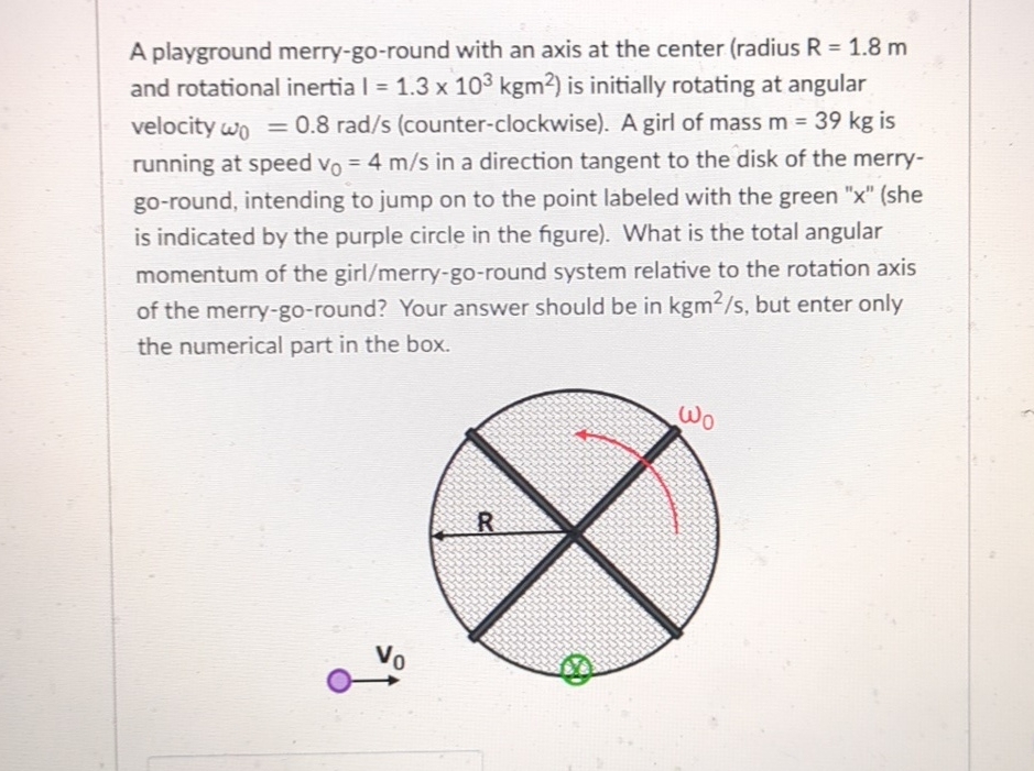 Solved A playground merry-go-round with an axis at the | Chegg.com