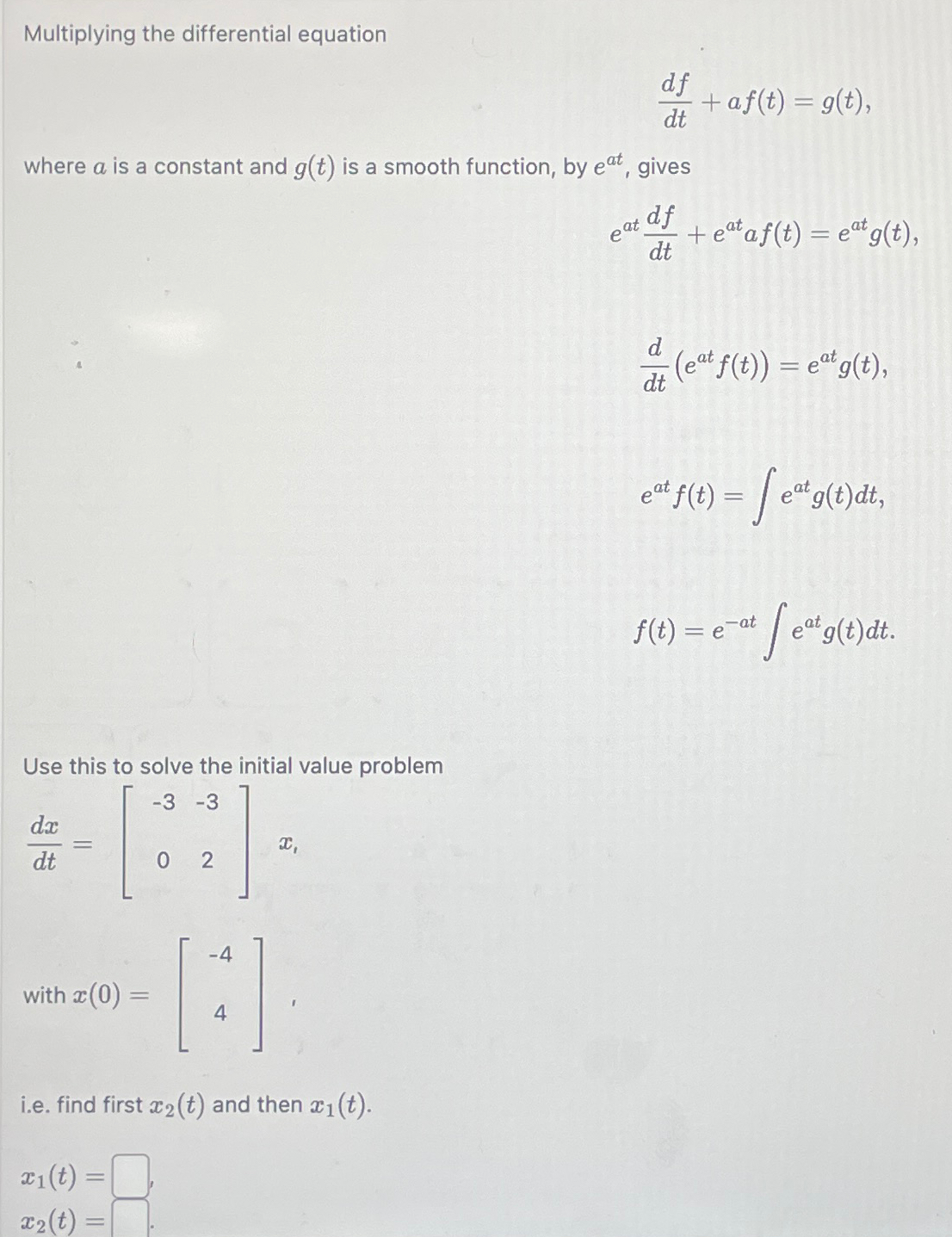 Solved Multiplying the differential | Chegg.com