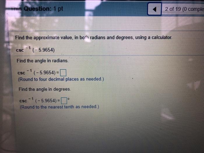 Solved ind the exact value of the expression in radians and | Chegg.com