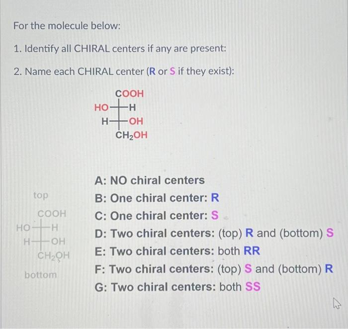 Solved for the molecule below, identify all chiral centers | Chegg.com