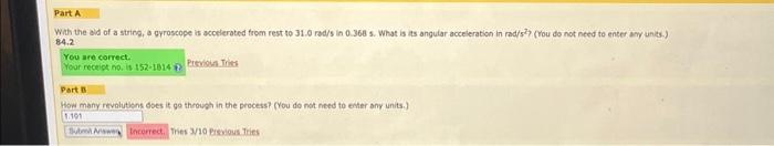 Solved With the aid of a string, a gyroscope is scoelerated | Chegg.com