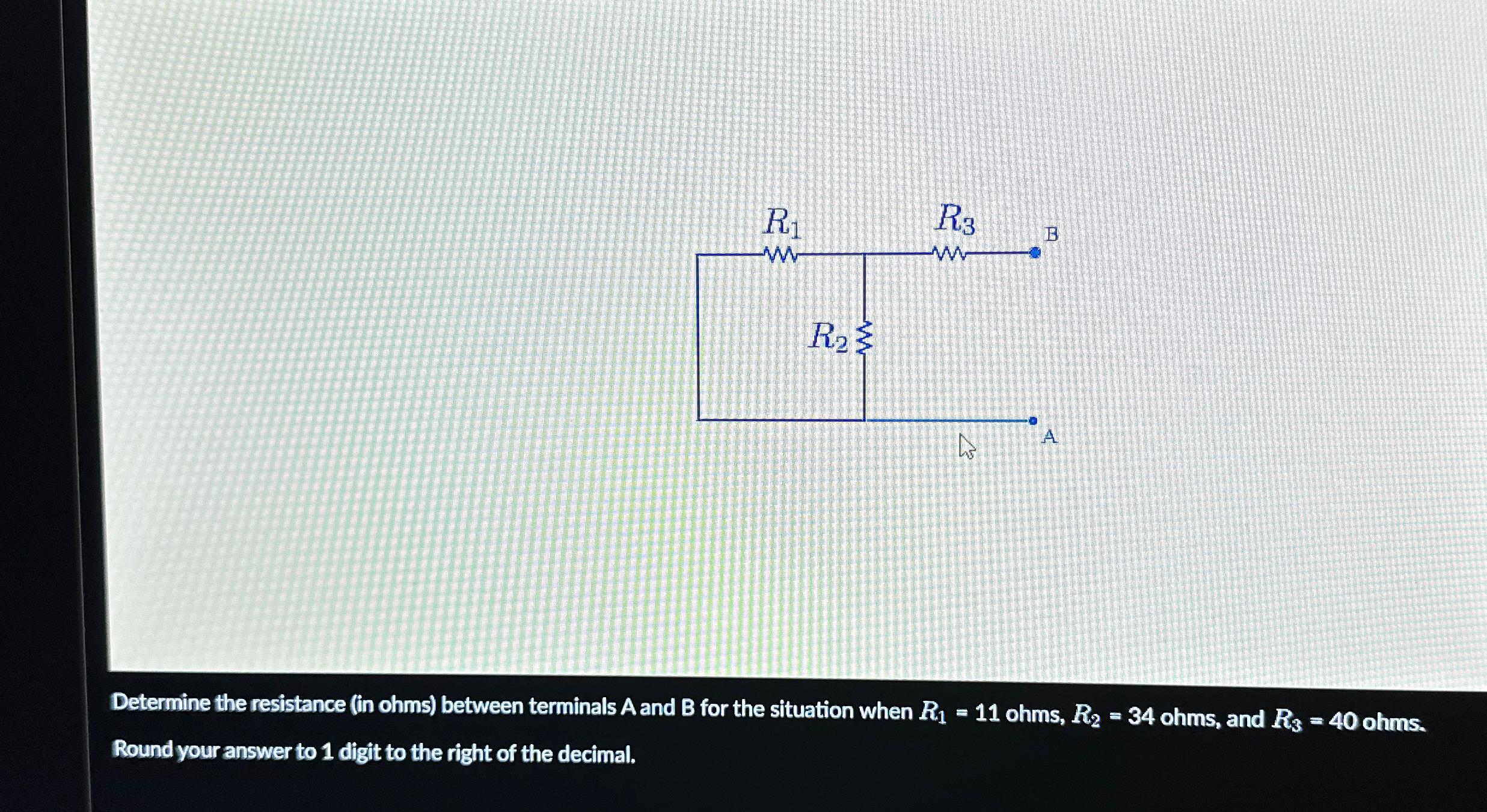 Solved Determine the resistance (in ohms) ﻿between terminals | Chegg.com