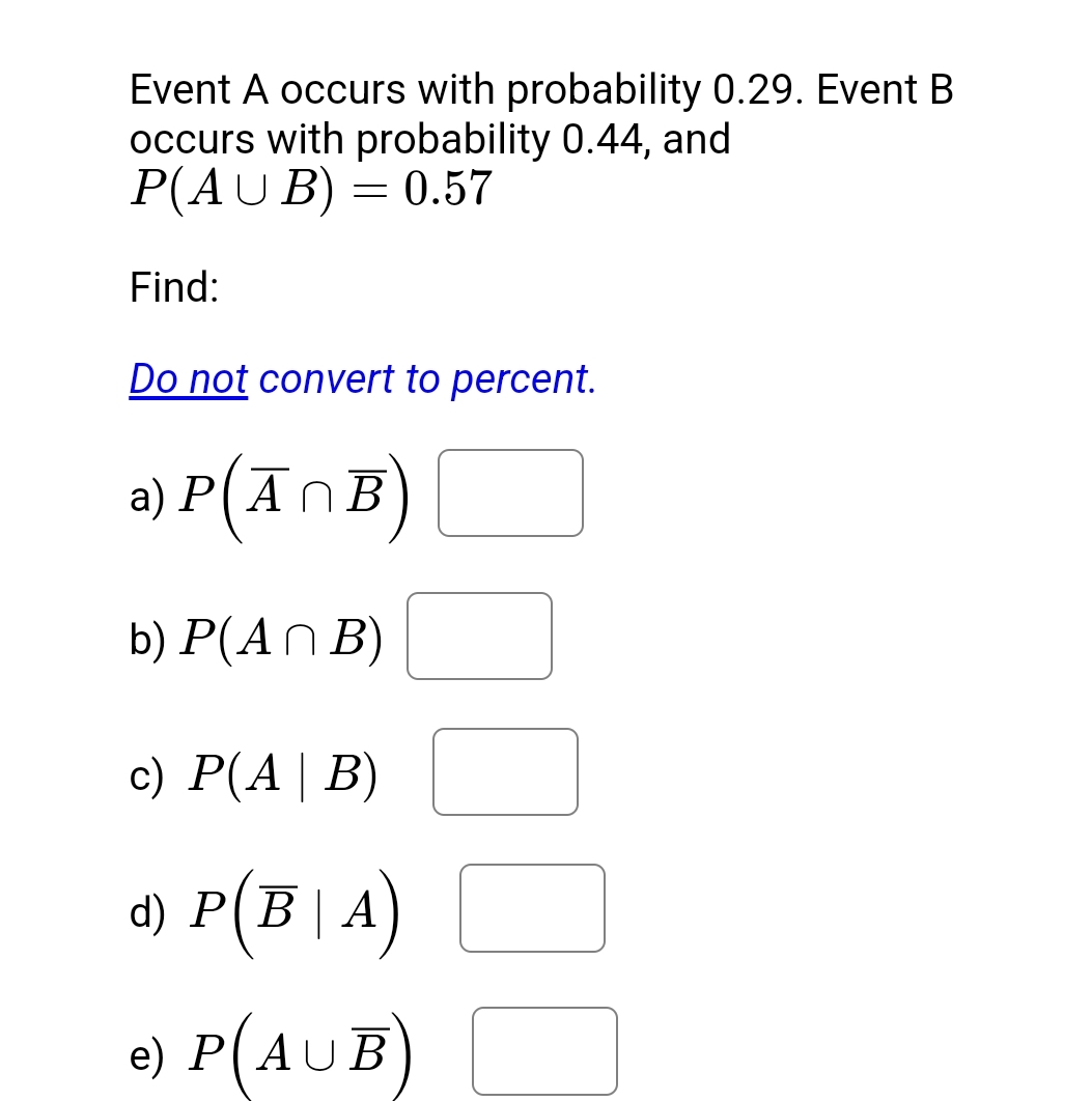 Solved Event A occurs with probability 0.29 . ﻿Event B | Chegg.com