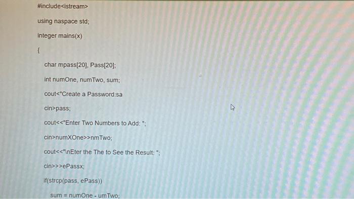 Solved 22 The following code snippet asks the user to create | Chegg.com