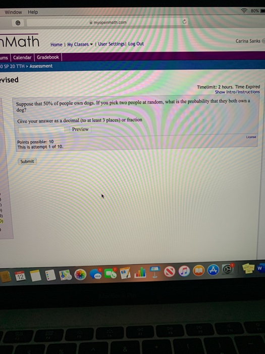 Solved Window Help 80% myopenmath.com User Settings Log Out | Chegg.com