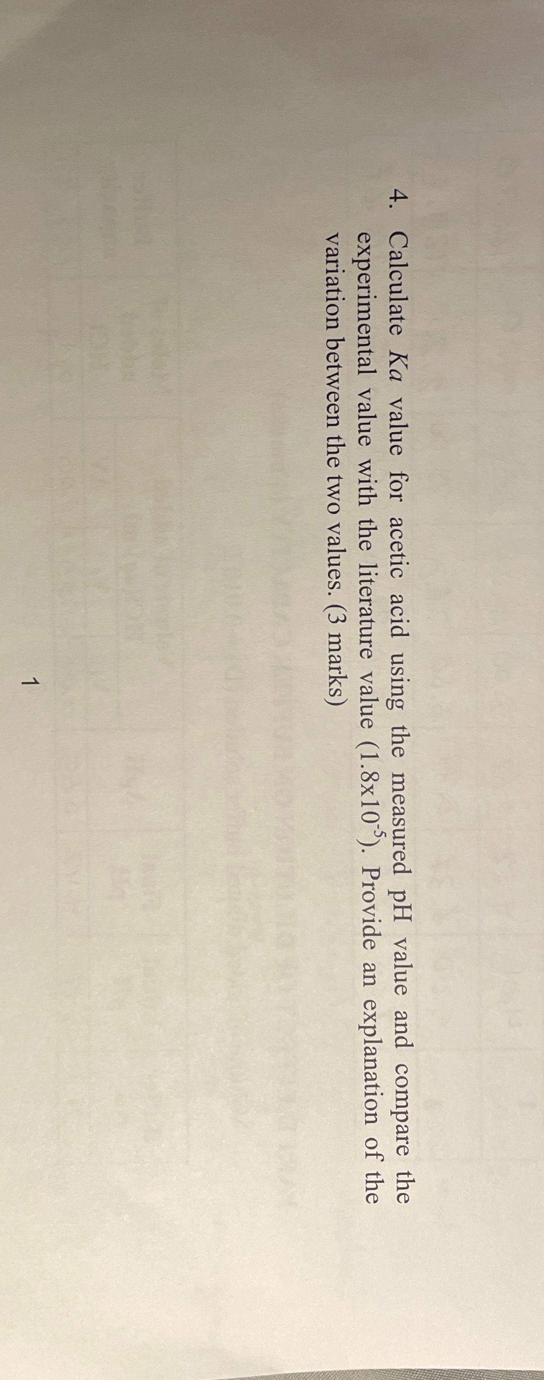 Solved Calculate Ka ﻿value for acetic acid using the | Chegg.com