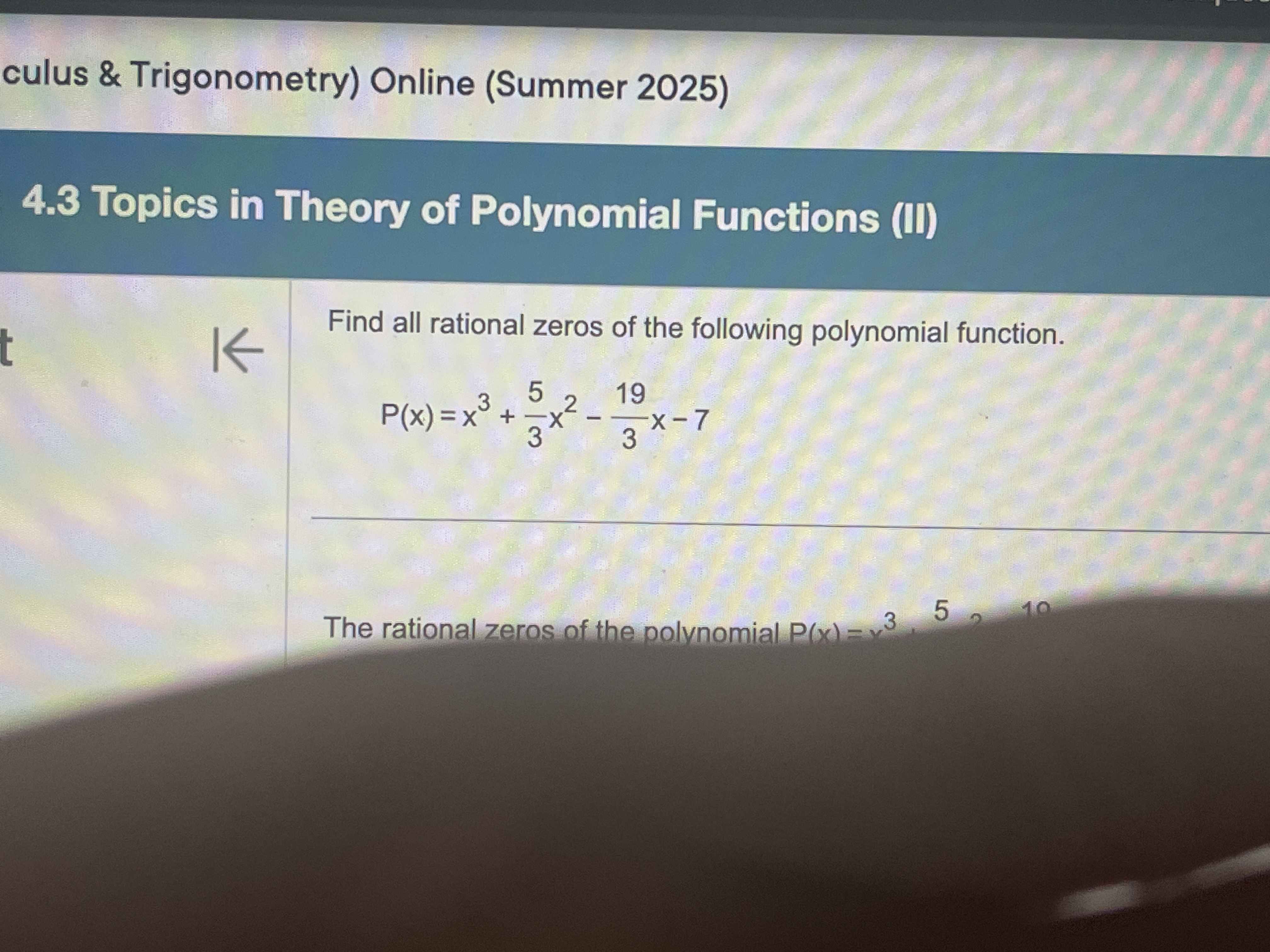 Solved Find all rational zeros of ﻿the following polynomial | Chegg.com