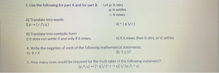Solved 3. Use the following for part A and for part B. Let | Chegg.com