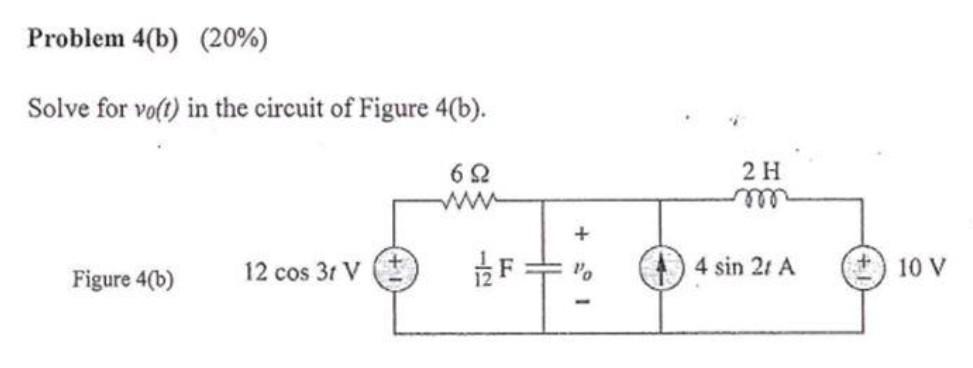 Solved Solve for v0(t) in the circuit of Figure 4(b). | Chegg.com Solved Solve for v0(t) in the circuit of Figure 4(b). | Chegg.com