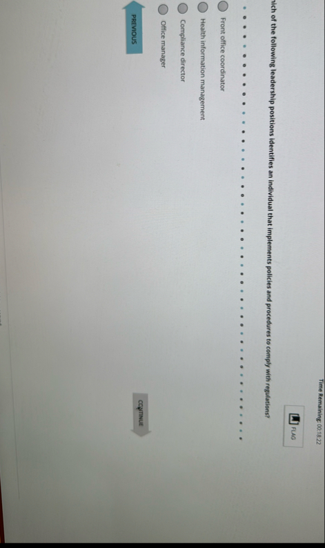 Solved Time Remaining 00:18:22flagaich of the following | Chegg.com