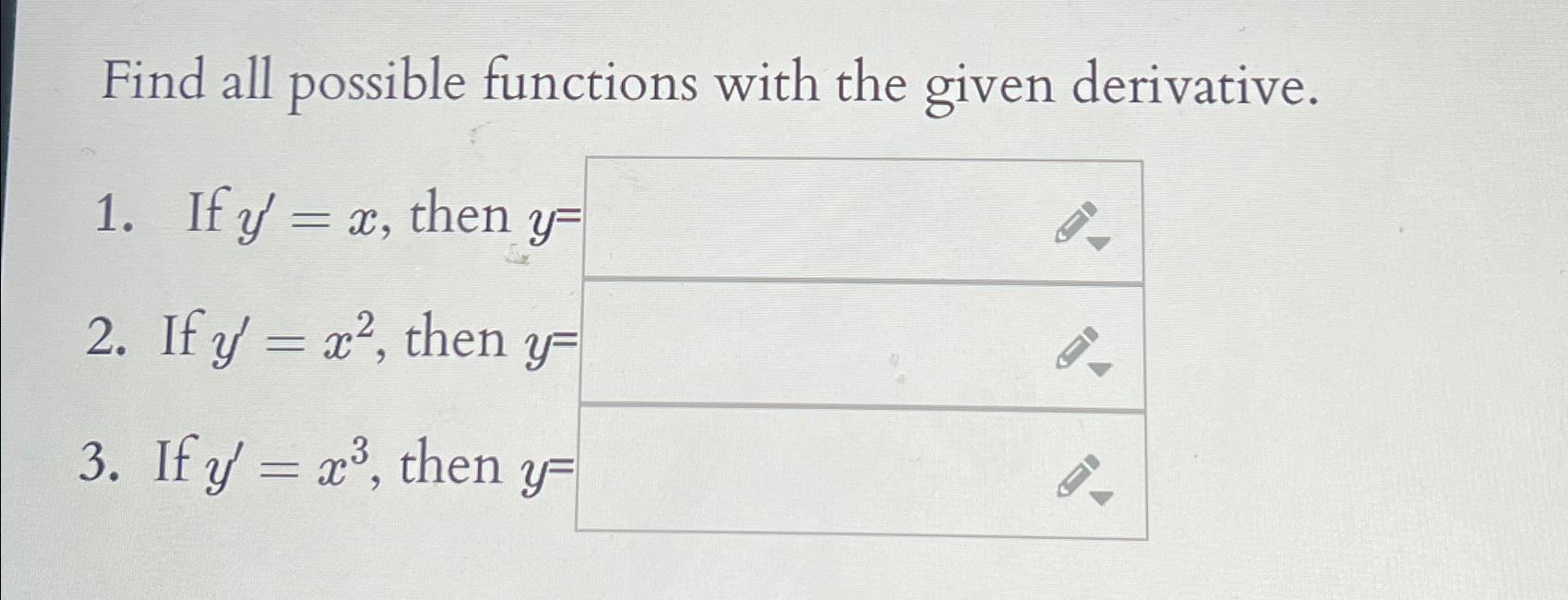 Solved Find all possible functions with the given | Chegg.com