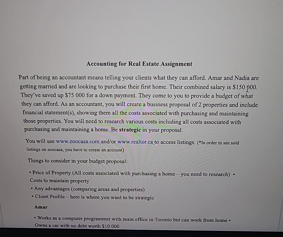 Solved Accounting for Real Estate AssignmentPart of being an | Chegg.com