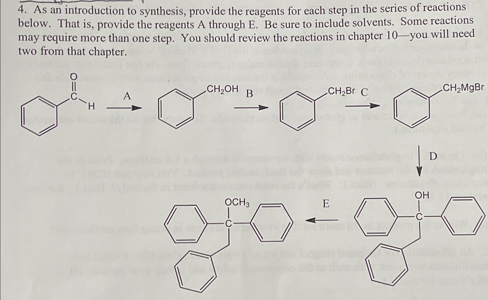 Solved As an introduction to synthesis, provide the reagents | Chegg.com