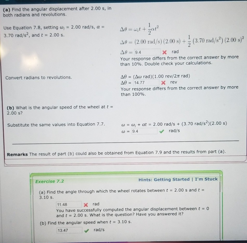 Solved (a) Find the angular displacement after 2.00 s, in | Chegg.com