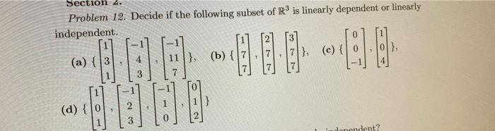 Solved Problem 12. Decide if the following subset of R3 is | Chegg.com