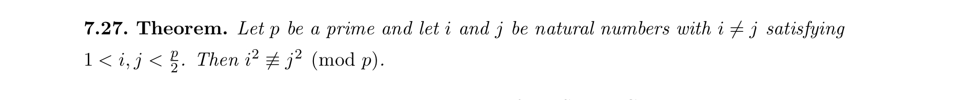 Solved 7.27. ﻿Theorem. Let p ﻿be a prime and let i and j ﻿be | Chegg.com