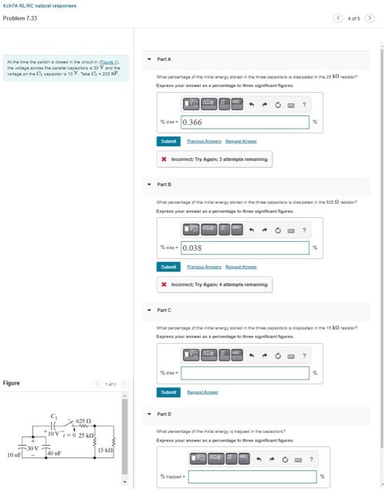 Solved X Incorrect, Try Againy 7 attemets remaining Part D | Chegg.com